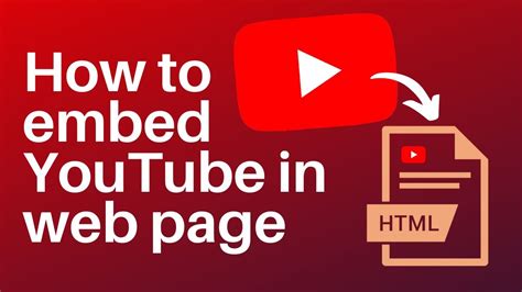 How To Add A YouTube Video To HTML Page Embed Youtube YouTube