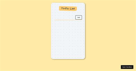 To Do List Codesandbox