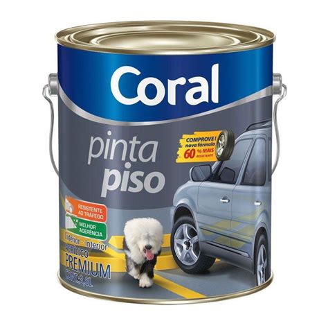 Tinta Pinta Piso Coral Premium Cinza Médio Galão 3 6 Litros R 72