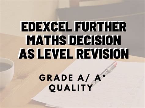edexcel further maths decision as level notes teaching resources