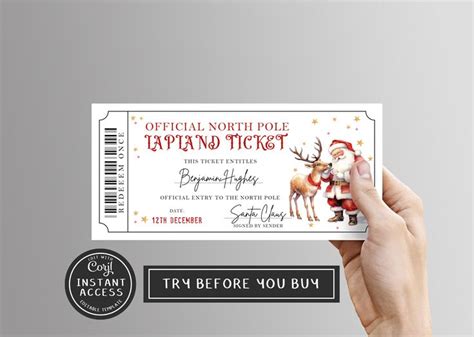 Editable Christmas Gift Voucher Printable Lapland Reveal Etsy Uk In
