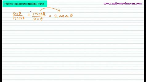 spm add math proving trigonometry identities 1 youtube