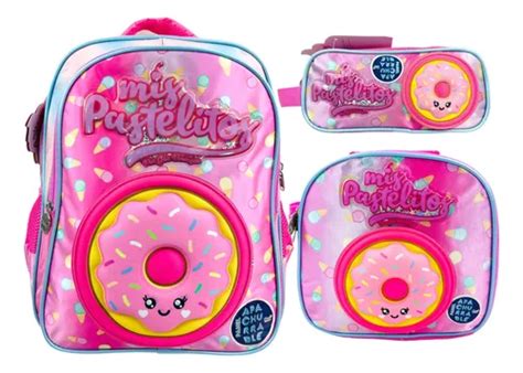 Mochila Lonchera Y Lapicera Mis Pastelitos Original Primari Env O Gratis