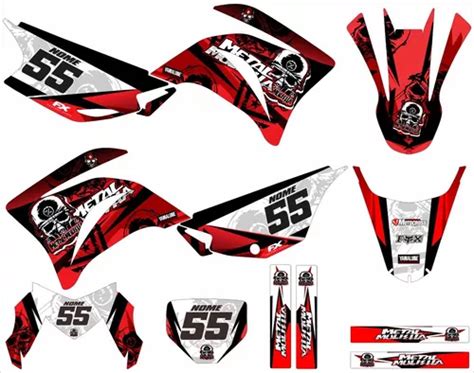 Adesivo Moto Cross Trilha Yh Xtz Lander Vermelho Lm