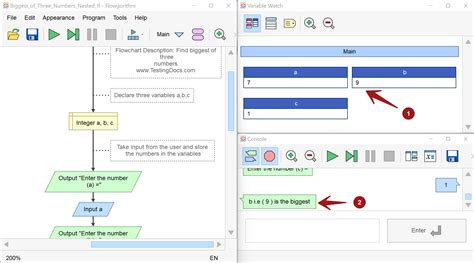 flowgorithm nested if statements