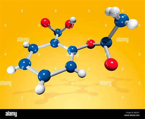 La aspirina Modelo molecular del fármaco aspirina ácido