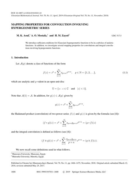 pdf mapping properties for convolution involving hypergeometric series