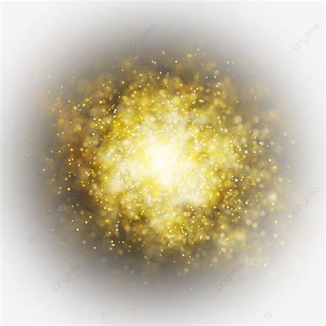 Efecto De Luz De Brillo Dorado Abstracto Con Luz Bokeh Png Ligero