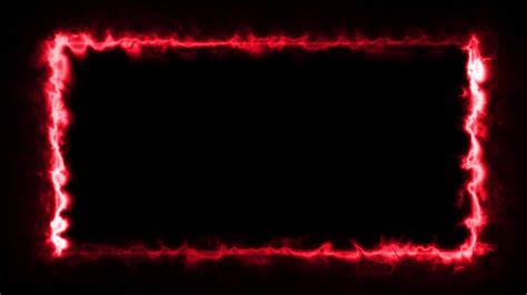 Neon Light Border Frames Template Video Glowing Frame Black Screen