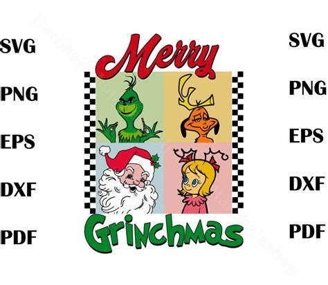 Retro Merry Grinchmas Santa Claus Svg Graphic Design File Christmas