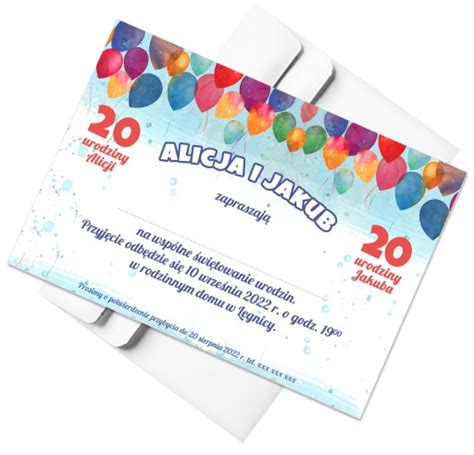 Zaproszenie na podwójne urodziny 12909621483 Allegro pl