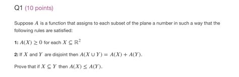 solved q1 10 points suppose a is a function that assigns