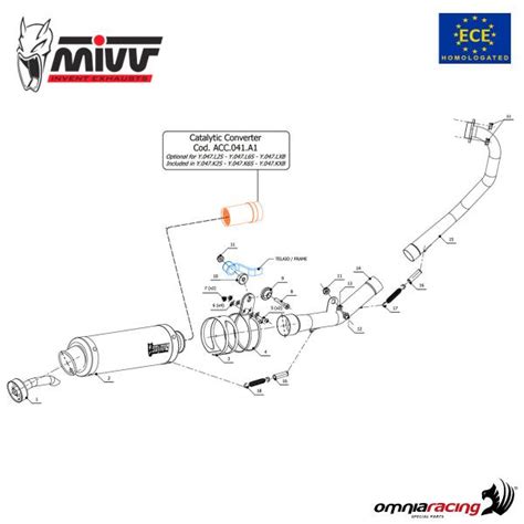 MIVV GP Impianto Di Scarico Completo Omologato 1x1 In Carbonio Per