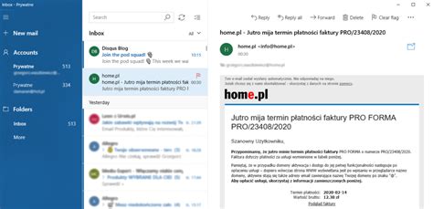 Wbudowana aplikacja do obsługi poczty w systemie Windows 10 Pomoc