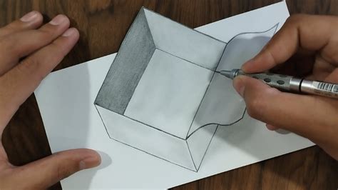 COMO DIBUJAR UNA CAJA EN 3D Dibujos How To Draw A Tv Box YouTube