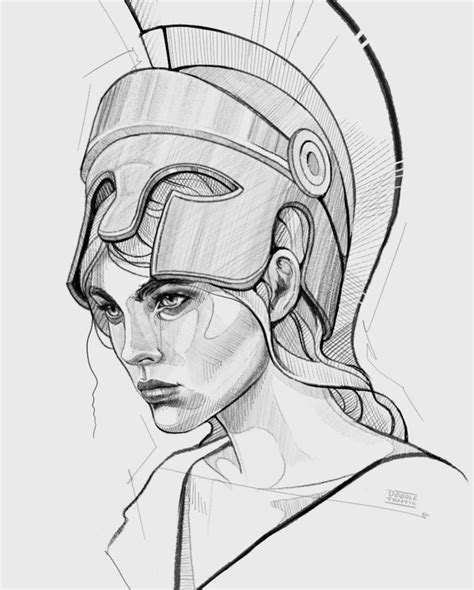 A Drawing Of An Egyptian Woman Wearing A Helmet