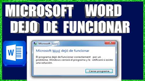 Word Dejo De Funcionar Solucion Ya Del Error Facil Sigue