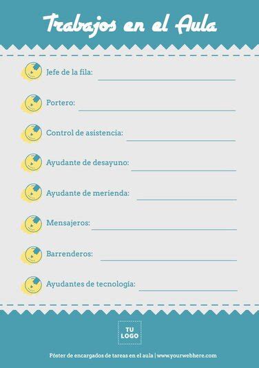 Carteles De Encargados De Clase Para Editar