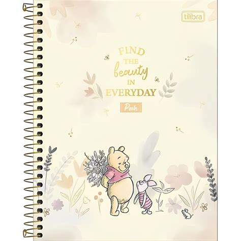 Caderno Colegial Tilibra Ursinho Pooh 10 Matérias 160 Folhas Diversas