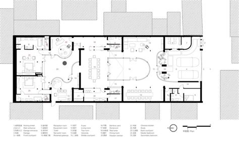 The Floor Plan For An Office Building With Two Floors And Several Rooms Including One Bedroom