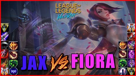 Full Build Fights Jax Vs Fiora League Of Legends Wild Rift YouTube