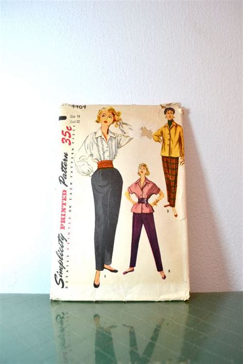1950s Vintage Simplicity Pattern 4464 Misses Blouse Etsy Simplicity