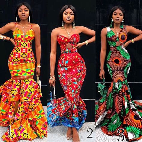 Three Women In Colorful Dresses Standing Next To Each Other