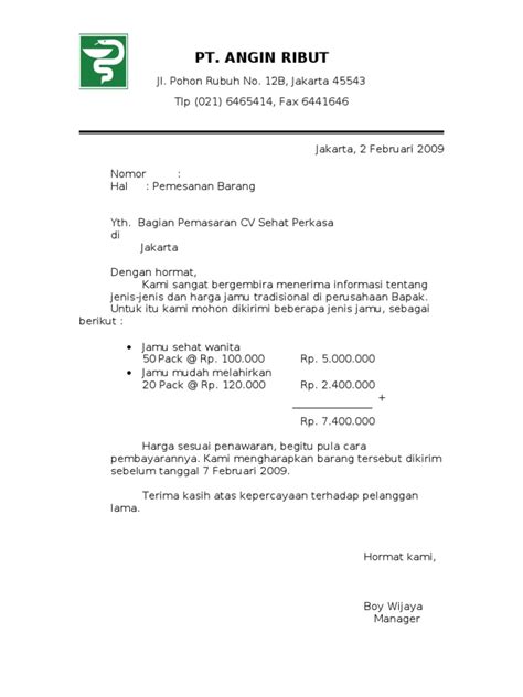Contoh Surat Komplain Barang Tidak Sesuai Delinewstv