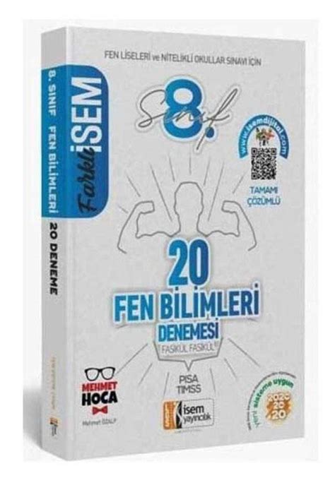 İsem Yayınları 8 Sınıf LGS Fen Bilimleri Farklı İsem 20 li Sarmal Deneme