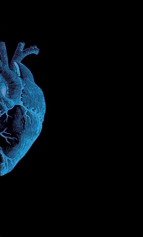 A Blue Heart On A Black Background
