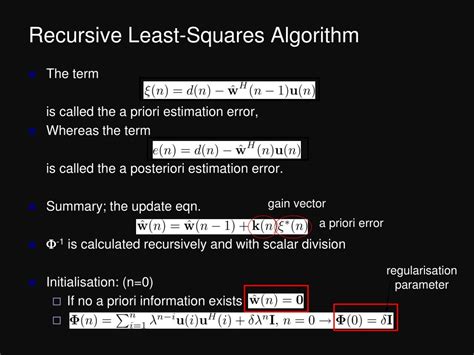 ppt recursive least squares rls adaptive filters powerpoint presentation id 5653344