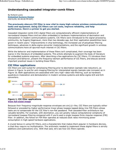 pdf understanding cascaded integrator comb filters