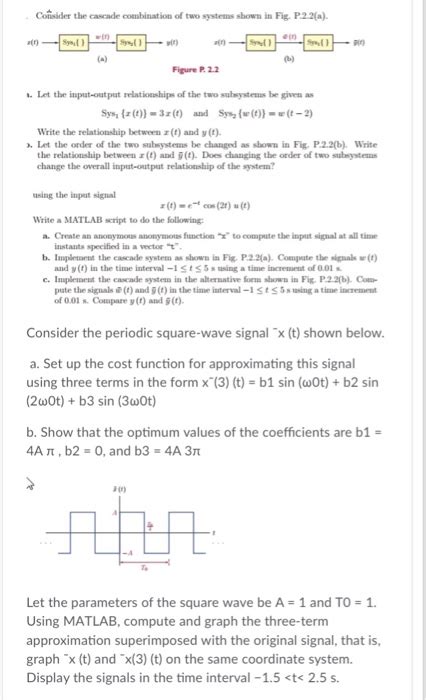 solved consider the cascade combination of two systems shown