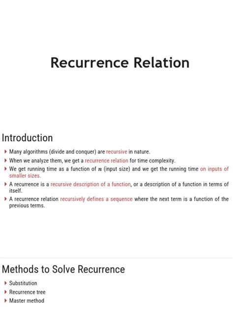 recurrence relation pdf recurrence relation mathematical logic