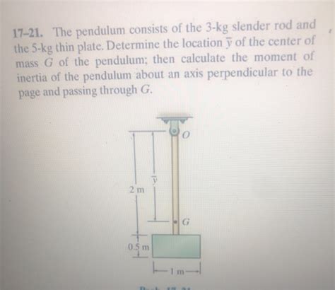 Solved 1721 The Pendulum Consists Of The 3 Kg Slender Rod Chegg