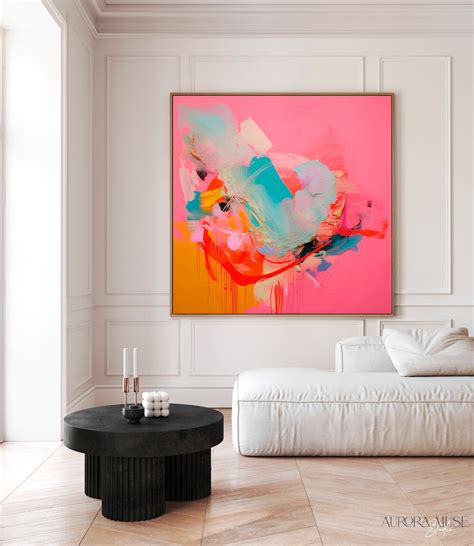Colorful Modern Wall Art Abstract Painting Colorful Art Prints Pink And