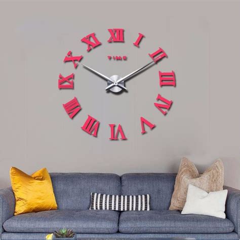 Horloge mural en métal chiffres romains Couleur Blanc