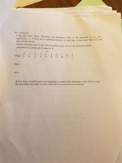 solved xii 22 points consider the following items in the