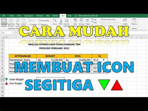 Cara Membuat Icon Segitiga Pada Excel Youtube