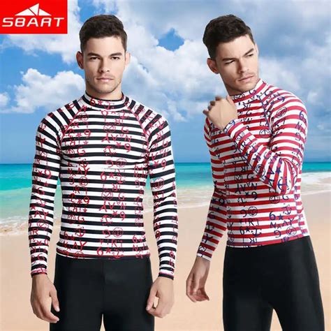 SBART Long Sleeve Rashguard Surf Lycra Man Swimming Shirts UV