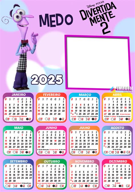 Moldura Calendário 2025 Medo Divertidamente 2 PNG Em Jogos Online Wx
