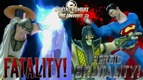 Mortal Kombat Vs DC Universe All Fatalities Heroic Brutalities 4K