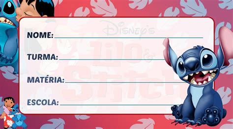 10 Etiquetas Escolares De Lilo Stitch Gratis Para Editar E Imprimir