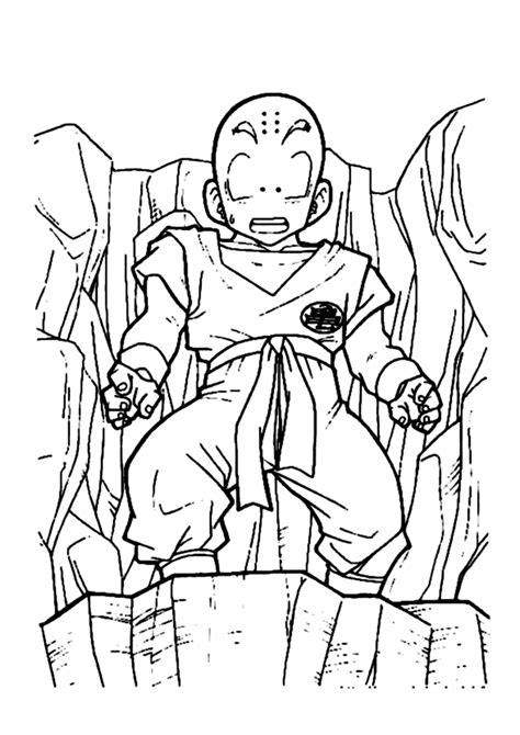 Kuririn Assustado Para Colorir Imprimir Desenhos