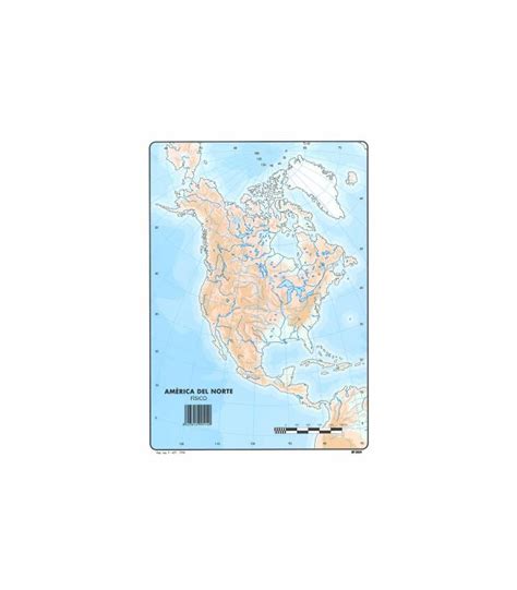 Mapa Mudo Físico América del Norte