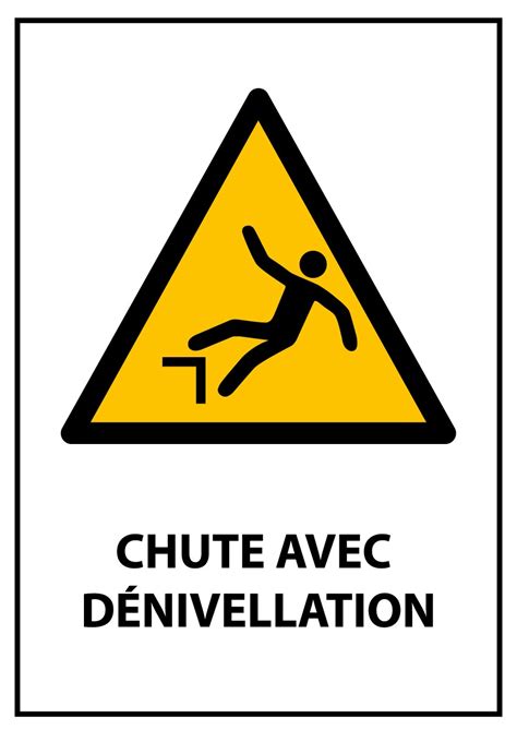 Panneau ISO 7010 Chute avec dénivellation W008 210 x 148