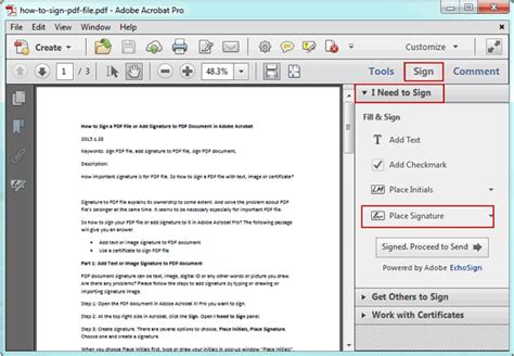adobe insert digital signature