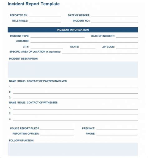 Printable Police Report Templates Free Pdf Word Formats