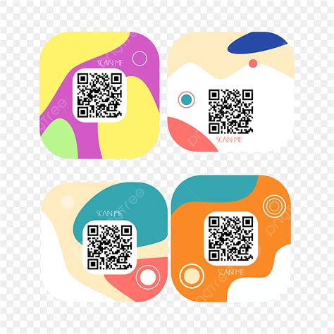 Qr Code Design Vector Art PNG Colorfull Stickers Qr Code Label Design