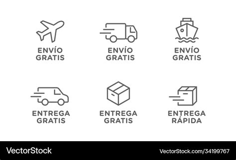 Conjunto De Icons De Envio Entrega Gratis Vector Image